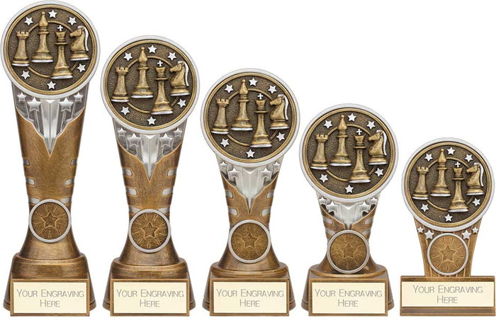 Ikon Tower Chess Award Antique Silver & Gold : Buy Now from Epic Trophies