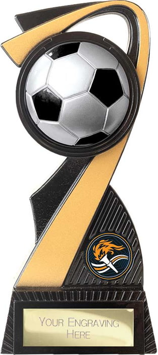 Mania Tower Football Award Carbon Black & Gold : Buy Now from Epic Trophies