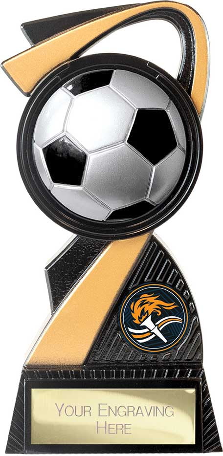 Mania Tower Football Award Carbon Black & Gold : Buy Now from Epic Trophies